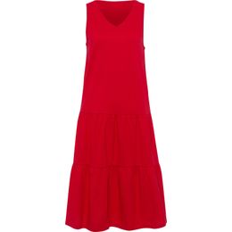 WITT Damen Sommerkleid mit angesetzten Volants, rot, Gr&ouml;&szlig;e 44/46