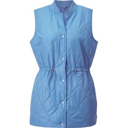 WITT Damen Longweste mit Taillenregulierung, mittelblau, Gr&ouml;&szlig;e 36