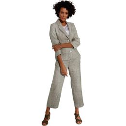 CREATION L PREMIUM Witt Damen Leinenhose im Culotte-Stil, khaki-wei&szlig;-meliert, Gr&ouml;&szlig;e 21