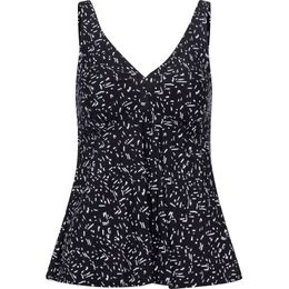 WITT Damen Tankini-Oberteil mit V-Ausschnitt, schwarz-wei&szlig;-bedruckt, Gr&ouml;&szlig;e 48C