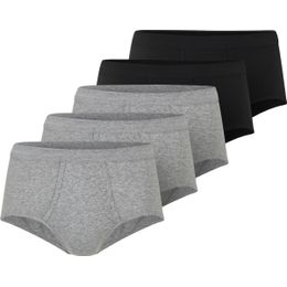 KINGsCLUB Herren Slip, 3x grau-meliert + 2x schwarz, Gr&ouml;&szlig;e 6