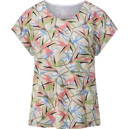 WITT Damen Print-Shirt im Baumwoll-Modal-Mix, sand-khaki-bedruckt, Gr&ouml;&szlig;e 52