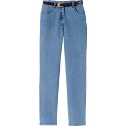 WITT Damen Jeans mit abgerundeten Taschen, blue-bleached, Gr&ouml;&szlig;e 23