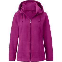 WITT Damen Fleecejacke mit abnehmbarer Kapuze, fuchsia, Gr&ouml;&szlig;e 46