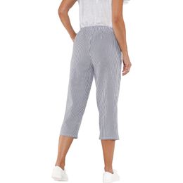 WITT Damen Caprihose aus Seersucker, gestreift, dunkelblau-gestreift, Gr&ouml;&szlig;e 52