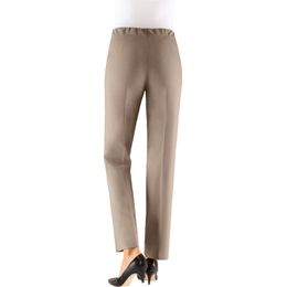 COME ON Damen B&uuml;gelfaltenhose mit Rei&szlig;verschluss-Taschen, taupe-meliert, Gr&ouml;&szlig;e 40