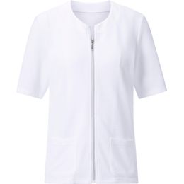WITT Damen Shirtjacke in Jacquard-Qualit&auml;t, wei&szlig;, Gr&ouml;&szlig;e 40