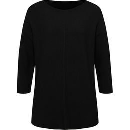 Heine Witt Damen Strickpullover mit Effekt-Strick, schwarz, Gr&ouml;&szlig;e 40/42