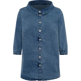 Heine Witt Damen Jeansbluse in leichter Used-Waschung, blue-stone-washed, Gr&ouml;&szlig;e 34