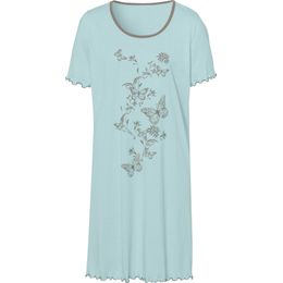 WITT Damen Nachthemd mit Schmetterlings-Druck, mint, Gr&ouml;&szlig;e 48/50