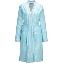 w&auml;schepur w&auml;schepur Damen Morgenmantel, wei&szlig;-aquamarin, Gr&ouml;&szlig;e 52/54