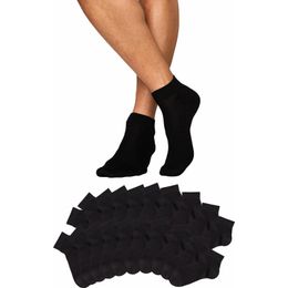 H.I.S. H.I.S Damen Kurzsocken, 20x schwarz, Gr&ouml;&szlig;e 39/42