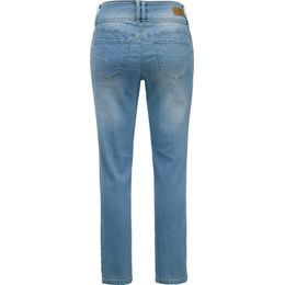 WITT Damen 7/8-Jeans mit breitem 3-Knopf-Bund, blue-bleached, Gr&ouml;&szlig;e 48