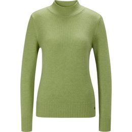 CREATION L PREMIUM Witt Damen Stehkragenpullover mit Ripp-Strick, kiwi-meliert, Gr&ouml;&szlig;e 40