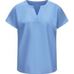 WITT Damen Schlupfbluse mit Rundhals-Ausschnitt, himmelblau, Gr&ouml;&szlig;e 44