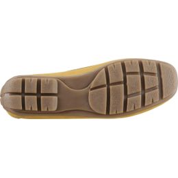 Heine Damen Mokassin, Gelb, Gr. 38, Mokassins & Slippers, Material: Rindsleder