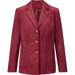 WITT Damen Lederimitat-Blazer mit 2 aufgesetzten Taschen, dunkelrot, Gr&ouml;&szlig;e 42