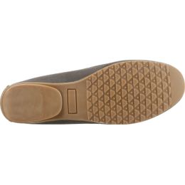 Heine Damen Mokassin, Grau, Gr. 42, Mokassins & Slippers, Material: Rindsleder