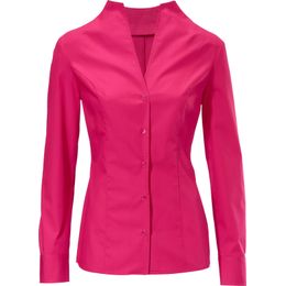 Heine Damen Hemdbluse, Rosa, Gr. 44, Blusen langarm, trageangenehmes Material: Baumwolle, Elasthan
