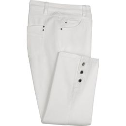 WITT Damen 7/8-Jeans mit Zierkn&ouml;pfen am Beinabschluss, ecru, Gr&ouml;&szlig;e 25