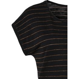 Vivance Damen Rundhalsshirt, Schwarz, Gr. 48/50, T-Shirts, Material: Baumwolle