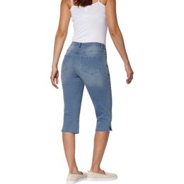 WITT Damen Caprijeans mit kurzen Fu&szlig;schlitzen, blue-bleached, Gr&ouml;&szlig;e 36