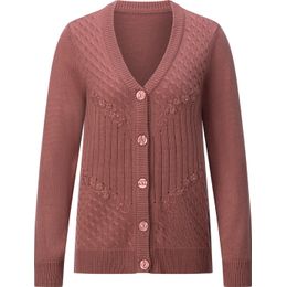 WITT Damen Strickjacke mit weichem Griff, rosenholz, Gr&ouml;&szlig;e 50