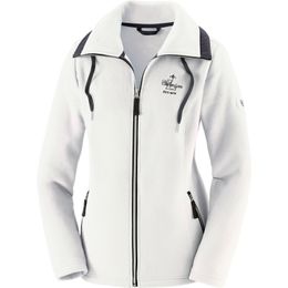 WITT Damen Fleecejacke mit schr&auml;gen Rei&szlig;verschluss-Taschen, ecru, Gr&ouml;&szlig;e 42