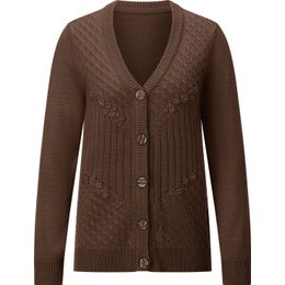 WITT Damen Strickjacke mit weichem Griff, schoko, Gr&ouml;&szlig;e 46
