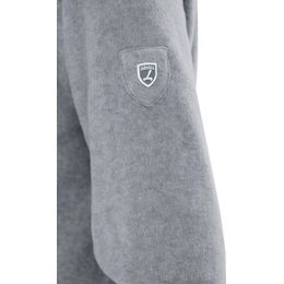 WITT Damen Fleecejacke mit schr&auml;gen Rei&szlig;verschluss-Taschen, hellgrau-meliert, Gr&ouml;&szlig;e 38