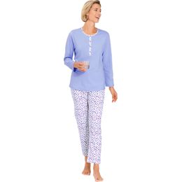 Ascafa Damen Schlafanz&uuml;ge zum Kombinieren, lila-bedruckt, Gr&ouml;&szlig;e 36/38