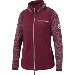 WITT Damen Fleecejacke im Mix aus Fleece und Strick, beere-meliert, Gr&ouml;&szlig;e 50