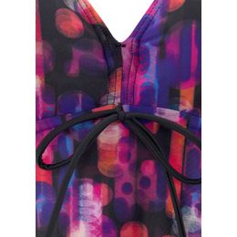 Lascana Damen B&uuml;gel-Tankini-Top, schwarz-bedruckt, Gr&ouml;&szlig;e 42C