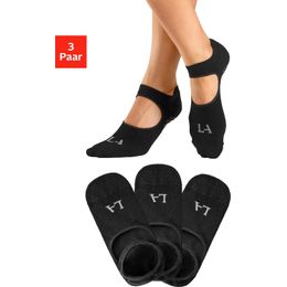 active by Lascana LASCANA ACTIVE Damen ABS-Socken, 3x schwarz, Gr&ouml;&szlig;e 39/42