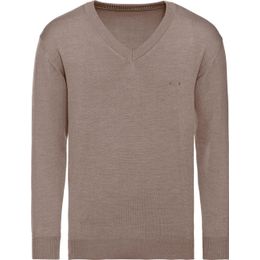 Marco Donati Damen V-Ausschnitt-Pullover, natur-meliert, Gr&ouml;&szlig;e 46