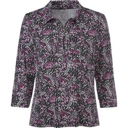 WITT Damen Poloshirt mit floralem Muster, erika-ecru-bedruckt, Gr&ouml;&szlig;e 46