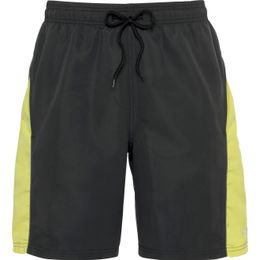 H.I.S. H.I.S Herren Badeshorts, schwarz-gelb, Gr&ouml;&szlig;e S (46/48)
