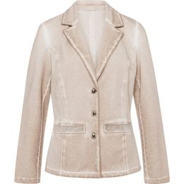 Heine Witt Damen Sweatblazer mit Ziersteinen, beige, Gr&ouml;&szlig;e 36