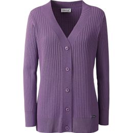 WITT Damen Strickjacke in Ripp-Optik, lila, Gr&ouml;&szlig;e 52