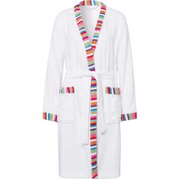 WITT Damen Bademantel mit Kontrast-Paspelierung, Frottee, wei&szlig;, Gr&ouml;&szlig;e 44/46