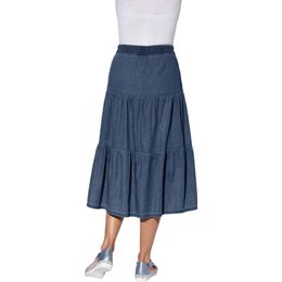 WITT Damen Jeansrock in Stufenform, blue-stone-washed, Gr&ouml;&szlig;e 24