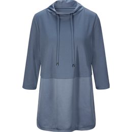 WITT Damen 3/4-Arm-Shirt im Lagen-Look, rauchblau, Gr&ouml;&szlig;e 42