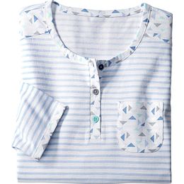 w&auml;schepur w&auml;schepur Damen Nachthemd im Muster-Mix, bleu-gestreift, Gr&ouml;&szlig;e 44/46