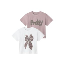 name it Shirt girl Pink, White size 122/128