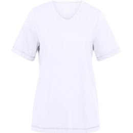 Heine Damen Kurzarmshirt, Wei&szlig;, Gr. 46, T-Shirts, 100% Baumwolle