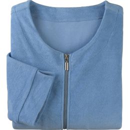 WITT Damen Bademantel mit Rei&szlig;verschluss, Feinfrottee, himmelblau, Gr&ouml;&szlig;e 52/54
