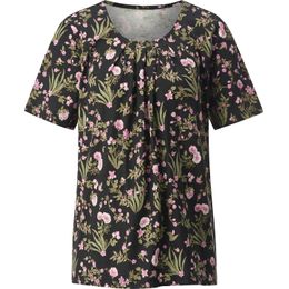 Heine Damen Kurzarmshirt, Schwarz, Gr. 42, T-Shirts, 100% Baumwolle