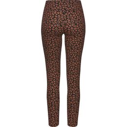 Lascana Damen Leggings, schwarz-leo, Gr&ouml;&szlig;e 36/38
