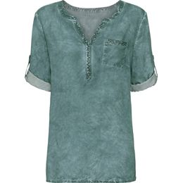 WITT Damen Tunika in oil dyed-Waschung, resedagr&uuml;n, Gr&ouml;&szlig;e 48