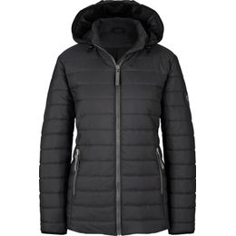 WITT Damen Steppjacke mit kontrastfarbenen Akzenten, schwarz, Gr&ouml;&szlig;e 54